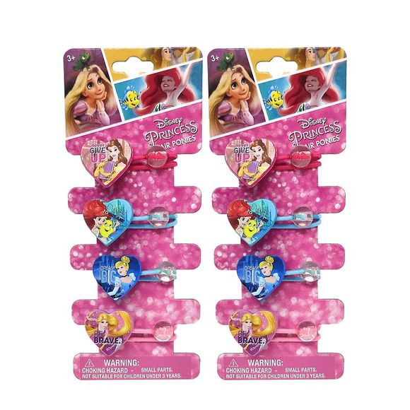 Disney | Accessories | Disney Princesses Heart Shaped Hair Ties Ponies ...